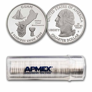 Buy 40-Coin Roll 2009-S Guam Quarter Gem Proof | APMEX