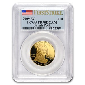 Buy 2009-W 1/2 oz Proof Gold Sarah Polk PR-70 PCGS (FS) | APMEX