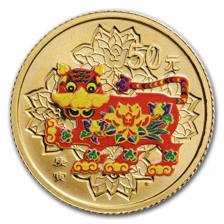 Buy 2010 1/10 oz China Gold Lunar Year of the Tiger Colorized | APMEX