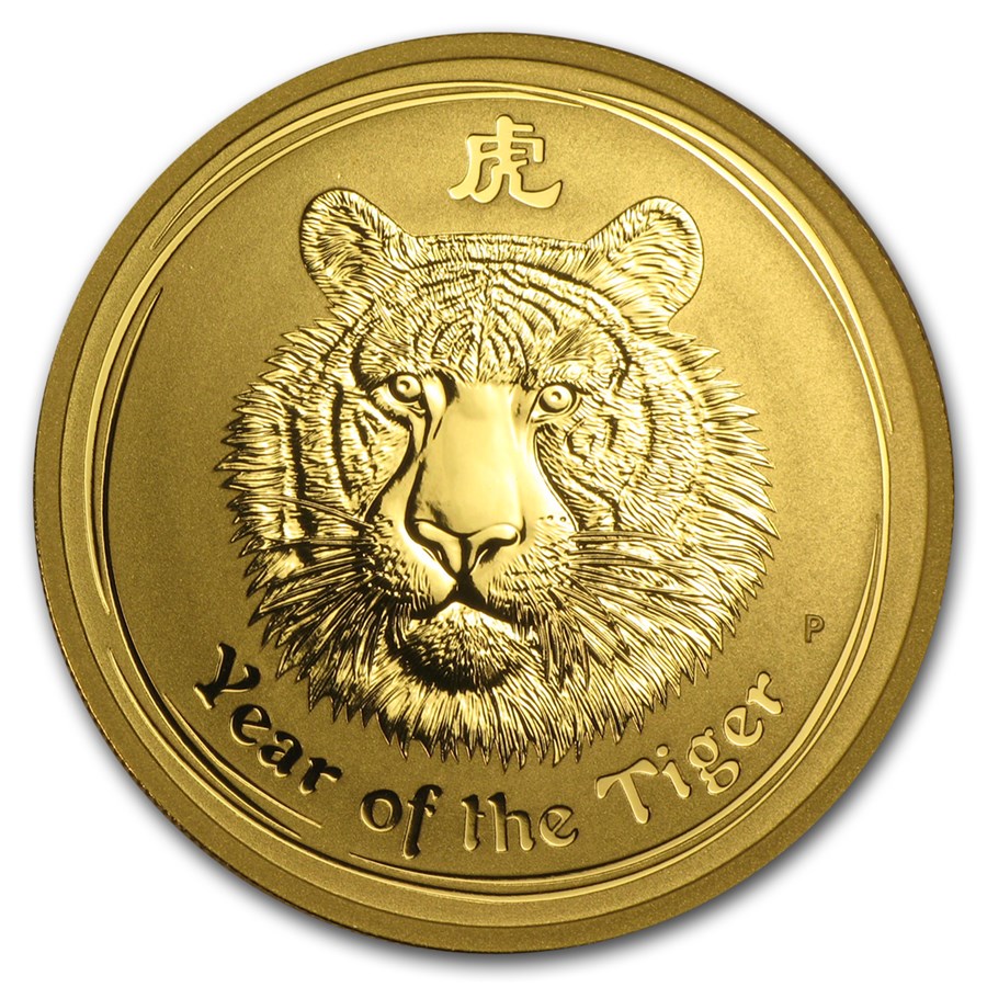 Buy 2010 1 oz Gold Lunar Year of the Tiger SII (Light Abrasions) | APMEX