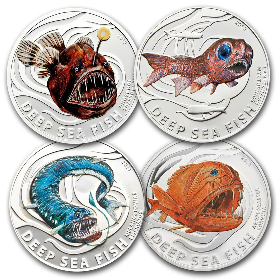 Buy 2010-2011 Pitcairn Islands 4-Coin Silver Deep Sea Fish Proof Set ...