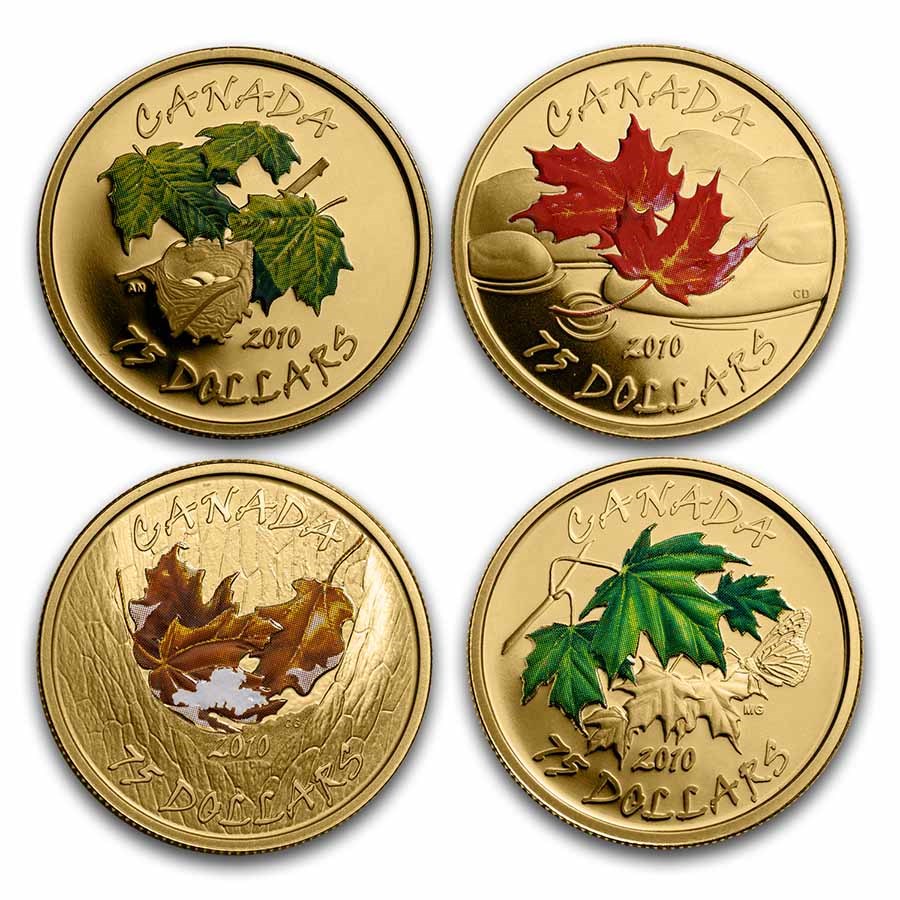 Buy 2010 Canada 4-Coin Proof Gold Maple Leaf Four Seasons Set | APMEX