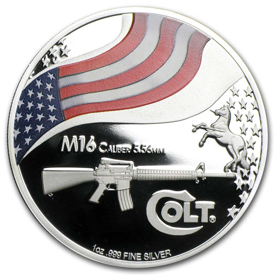 Buy 2010 New Zealand 1 oz Silver $5 American Colt M16 (w/Box & COA) | APMEX