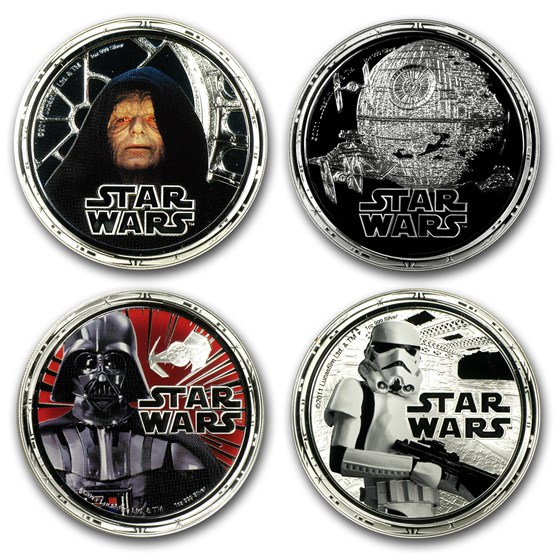 Buy 2011 2x 4-Coin Silver Star Wars Dark Side & Rebels Prf Sets (8pc ...