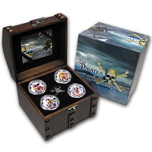 Buy 2011 4x 1 oz Silver Real Pirates of the Caribbean Treasure Chest ...