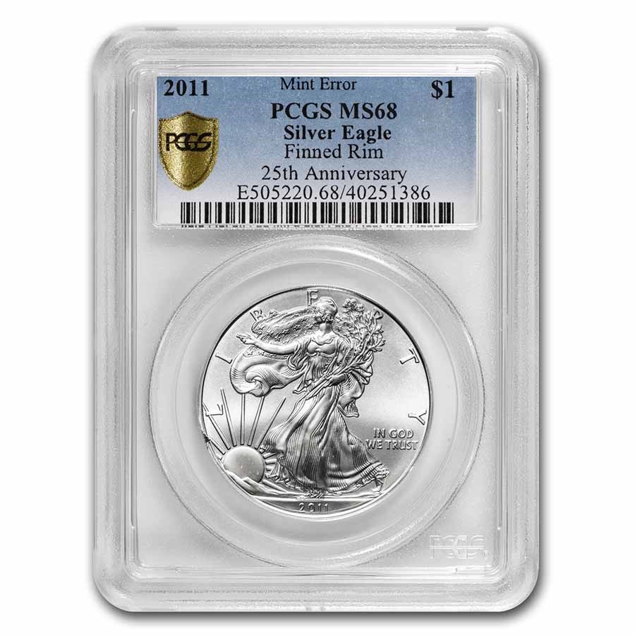 Buy 2011 American Silver Eagle MS-68 PCGS (Error, Finned Rim) | APMEX