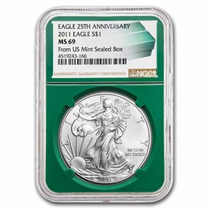 Buy 2011 American Silver Eagle MS-69 NGC (Green Holder) | APMEX