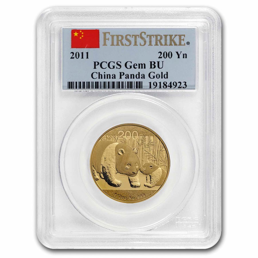 Buy 2011 China 1/2 oz Gold Panda Gem BU PCGS (FirstStrike®) | APMEX