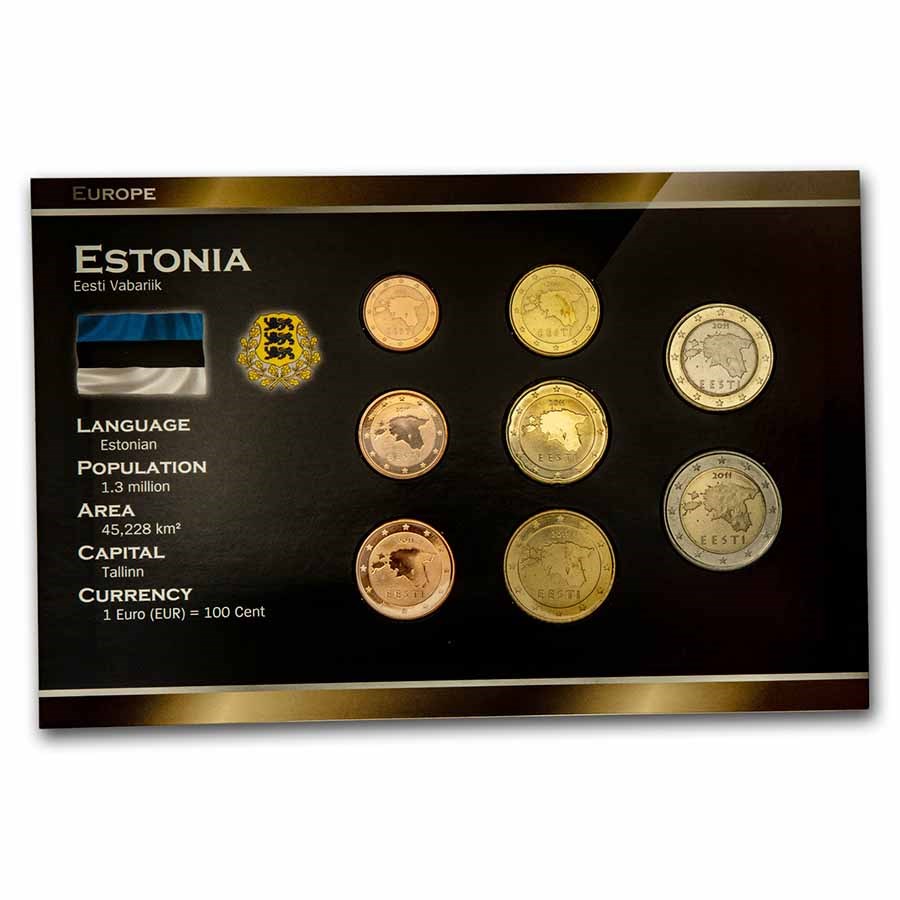 Buy 2011 Estonia 1 Cent-2 Euro 8-Coin Euro Set BU | APMEX
