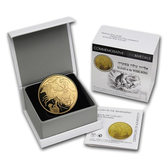 Buy 2011 Israel 1/2 oz Proof Gold Elijah & Whirlwind (w/Box & COA) | APMEX
