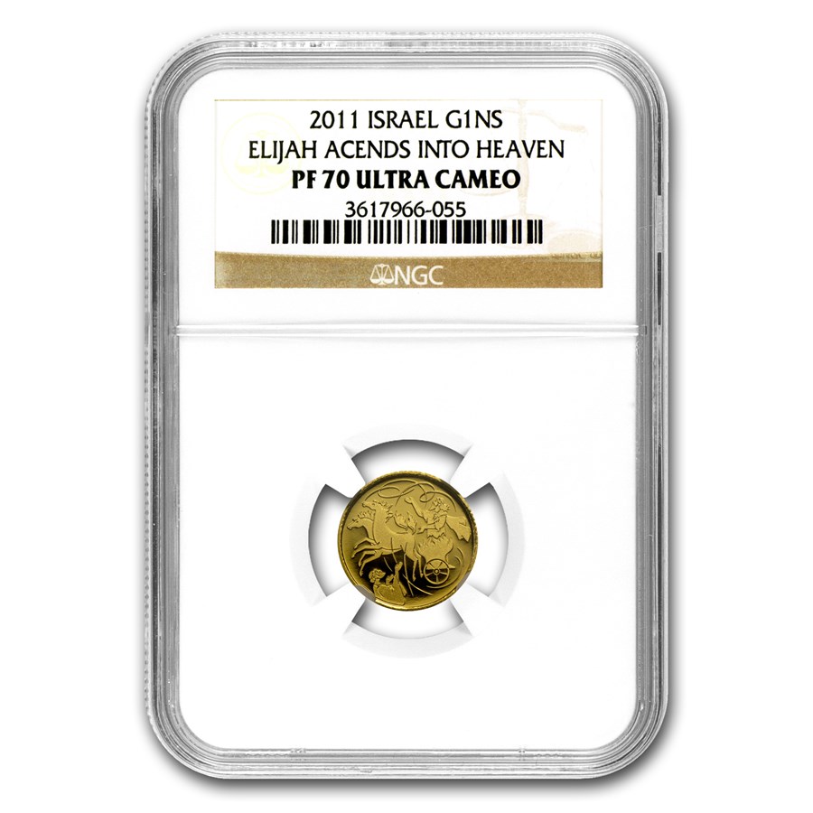 Buy 2011 Israel 1/25 oz Proof Gold Elijah & Whirlwind PF-70 NGC | APMEX
