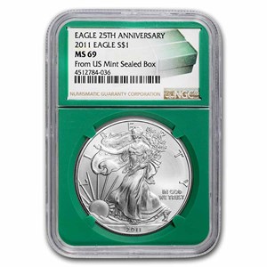 Buy 2011 (S) American Silver Eagle MS-69 NGC (Green Holder) | APMEX