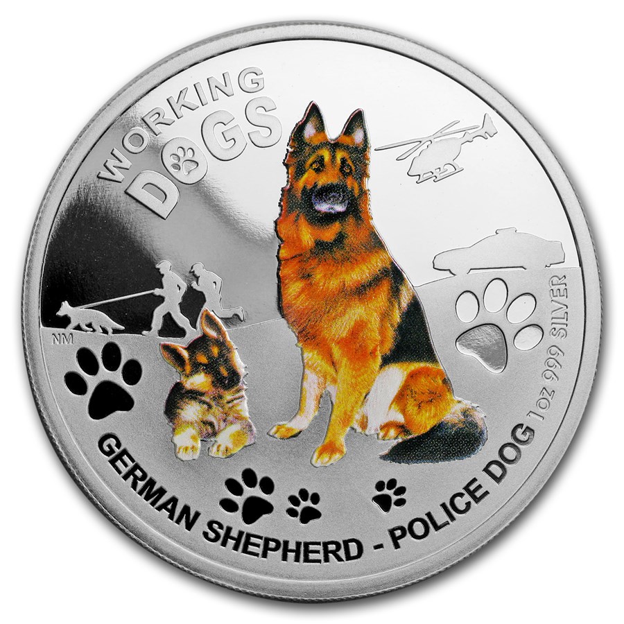 Buy 2011 Tuvalu 1 oz Silver Working Dog Proof (German Shepherd) | APMEX