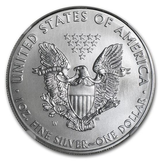 Buy 2011-W Burnished Silver Eagle MS-69 NGC (ER, 25th Ann, Blue Lbl) | APMEX