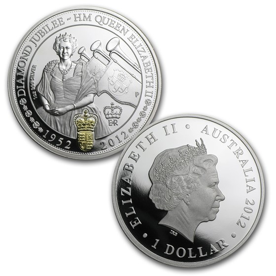 Buy 2012 2-Coin 1 oz Silver Queen Elizabeth Diamond Jubilee Proof Set ...