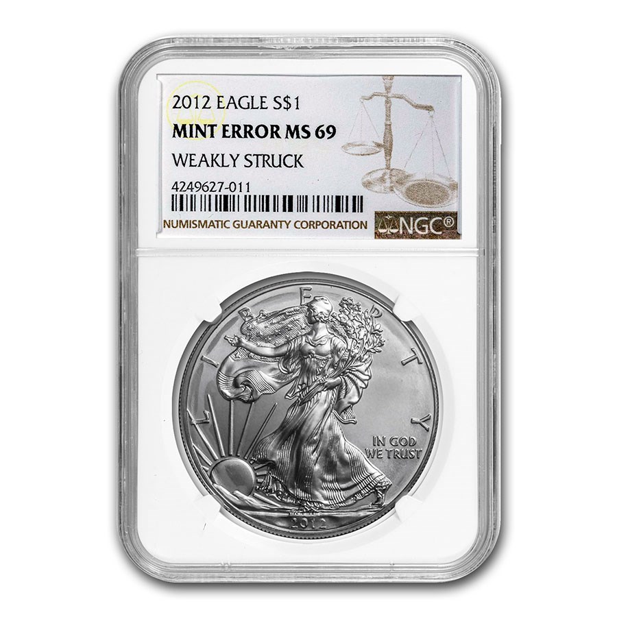 Buy 2012 American Silver Eagle MS-69 NGC (Error, Weakly Struck) | APMEX