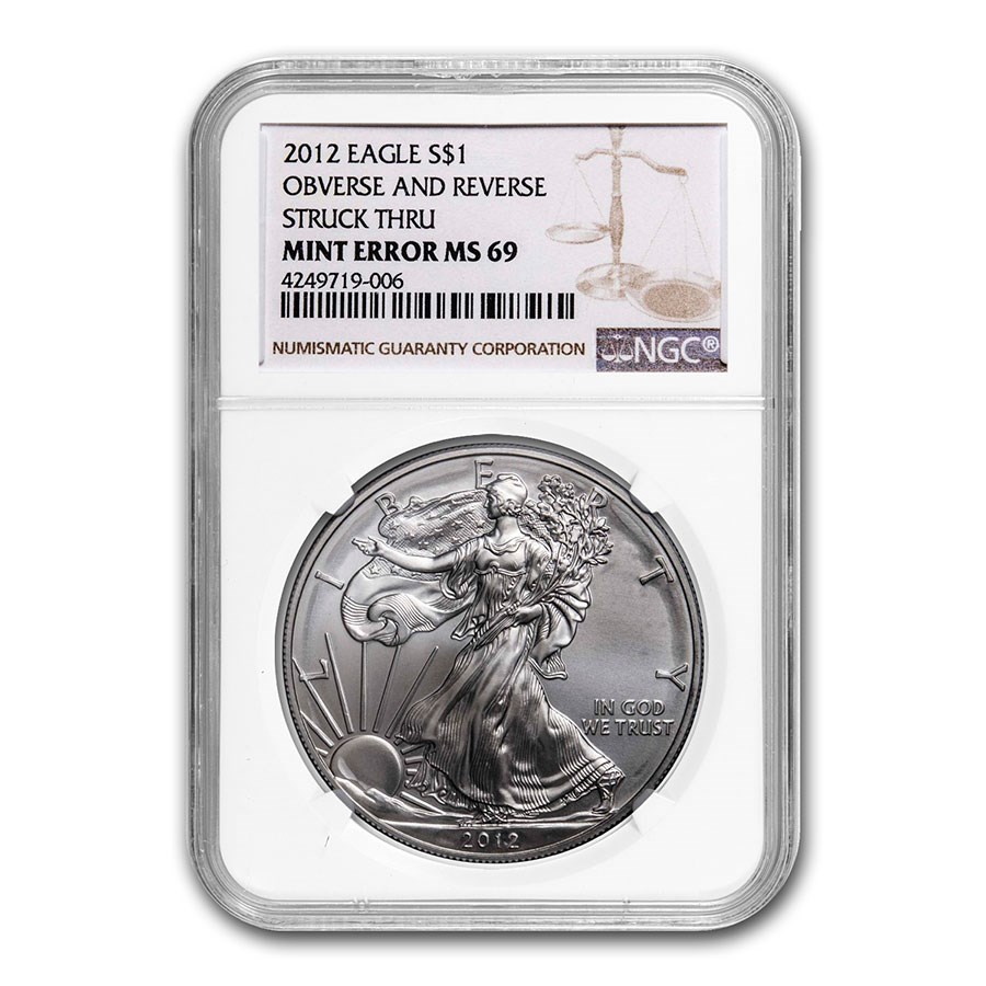 Buy 2012 American Silver Eagle MS-69 NGC (Obv & Rev Strike Thru) | APMEX