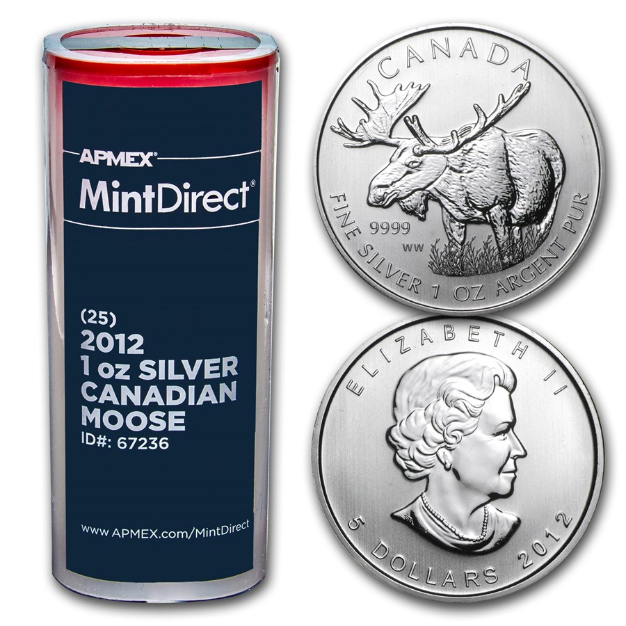Buy 2012 Canada 1 oz Silver Moose (25-Coin MintDirect® Tube) | APMEX