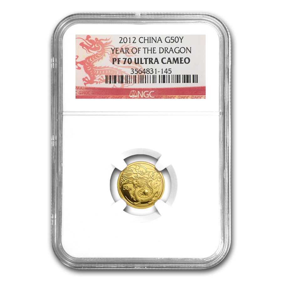 Buy 2012 China 1/10 oz Gold 50 Yuan Dragon PF-70 NGC | APMEX