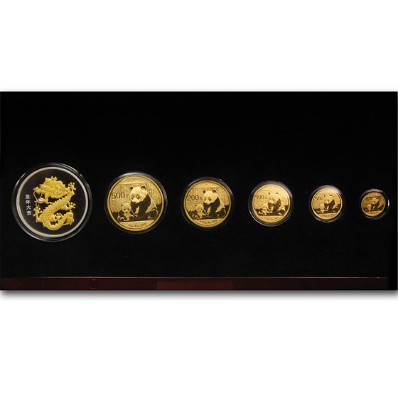 Buy 2012 China 6-Coin Gold Panda & Lunar Premium Dragon Set BU | APMEX