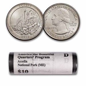 2012-D ATB Quarter Acadia National Park 40-Coin Roll BU