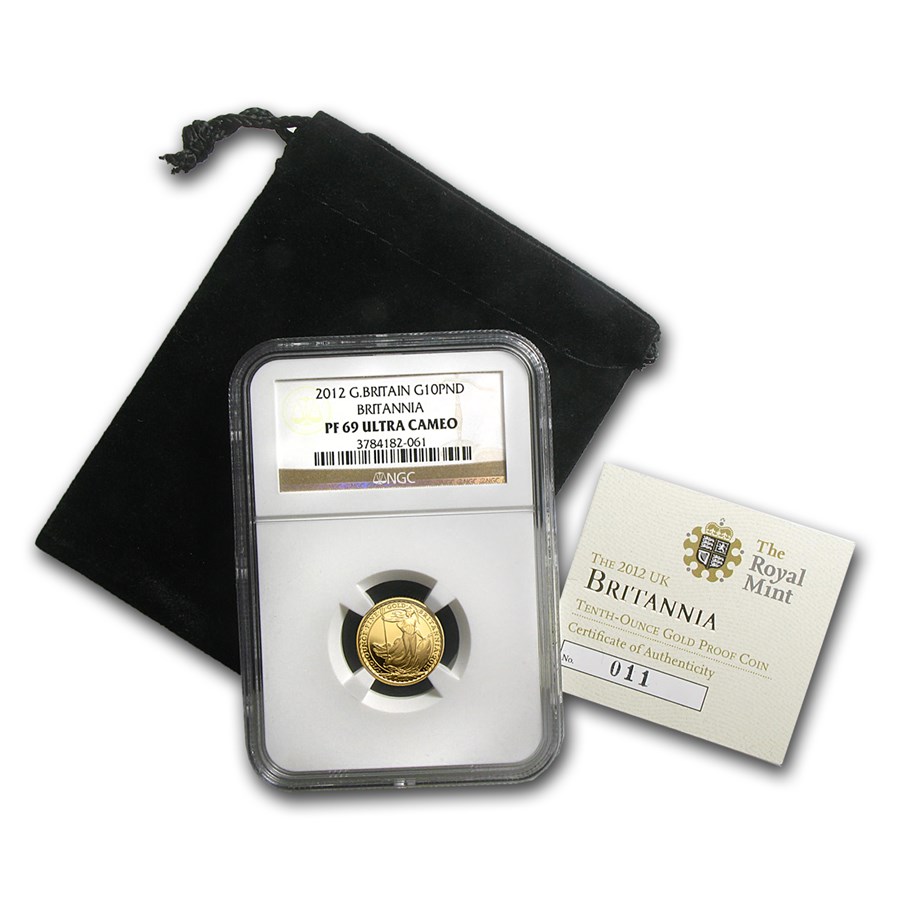 Buy 2012 Great Britain 1/10 oz Proof Gold Britannia PF-69 NGC | APMEX