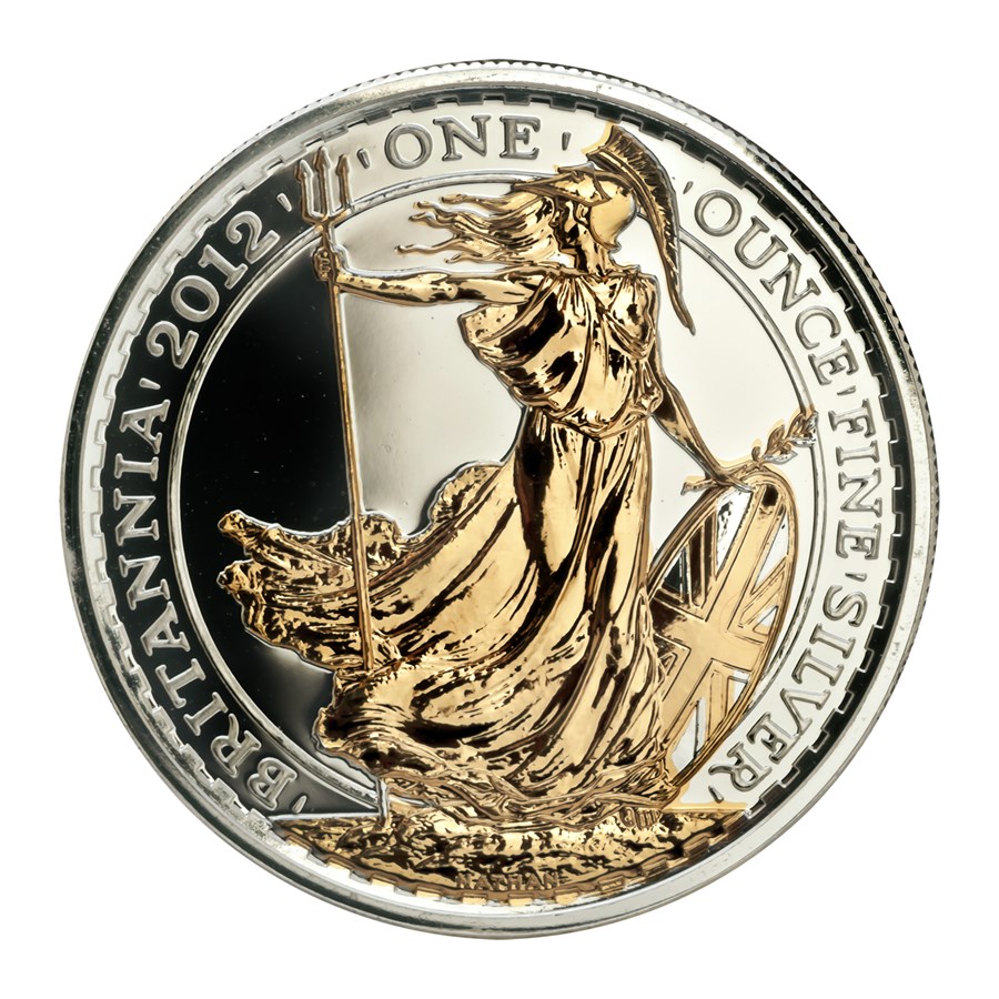 Buy 2012 Great Britain 1 oz Silver Britannia BU (Gilded) | APMEX