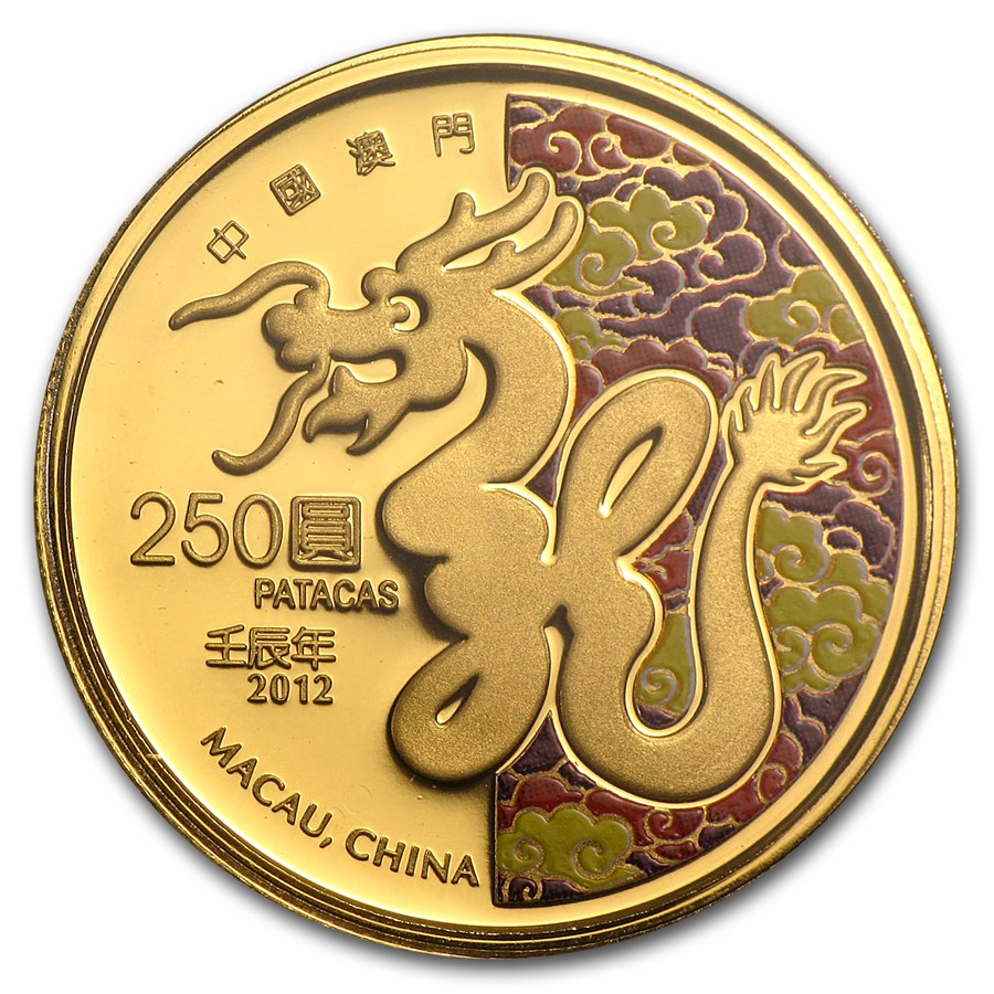 Buy 2012 Macau 1/4 oz Proof Gold Year of the Dragon (Colorized) | APMEX