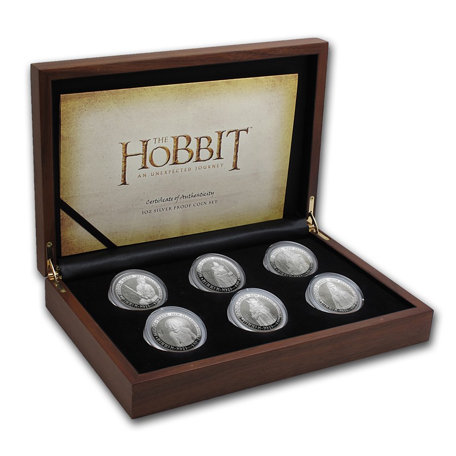 Buy 2012 New Zealand 6-Coin 1 oz Silver $1 The Hobbit Proof Set | APMEX