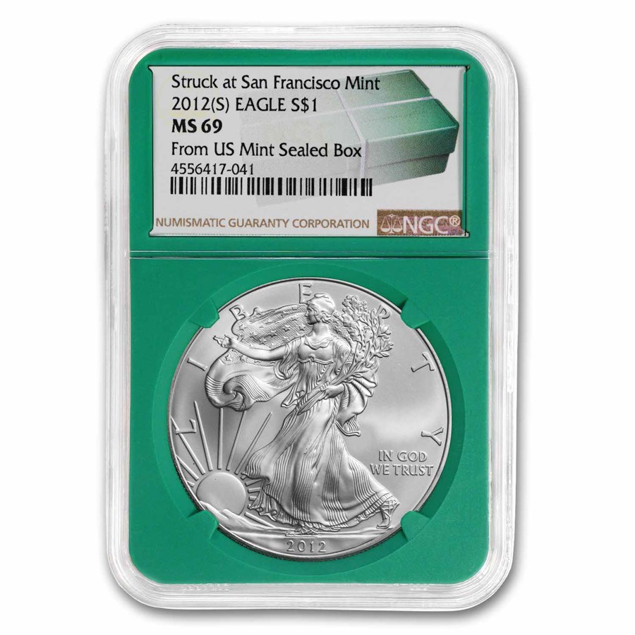 Buy 2012 (S) American Silver Eagle MS-69 NGC (Green Holder) | APMEX