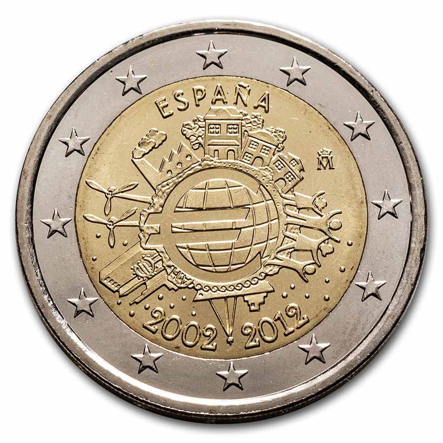 Buy 2012 Spain 2 Euro 10 Years of the Euro BU | APMEX