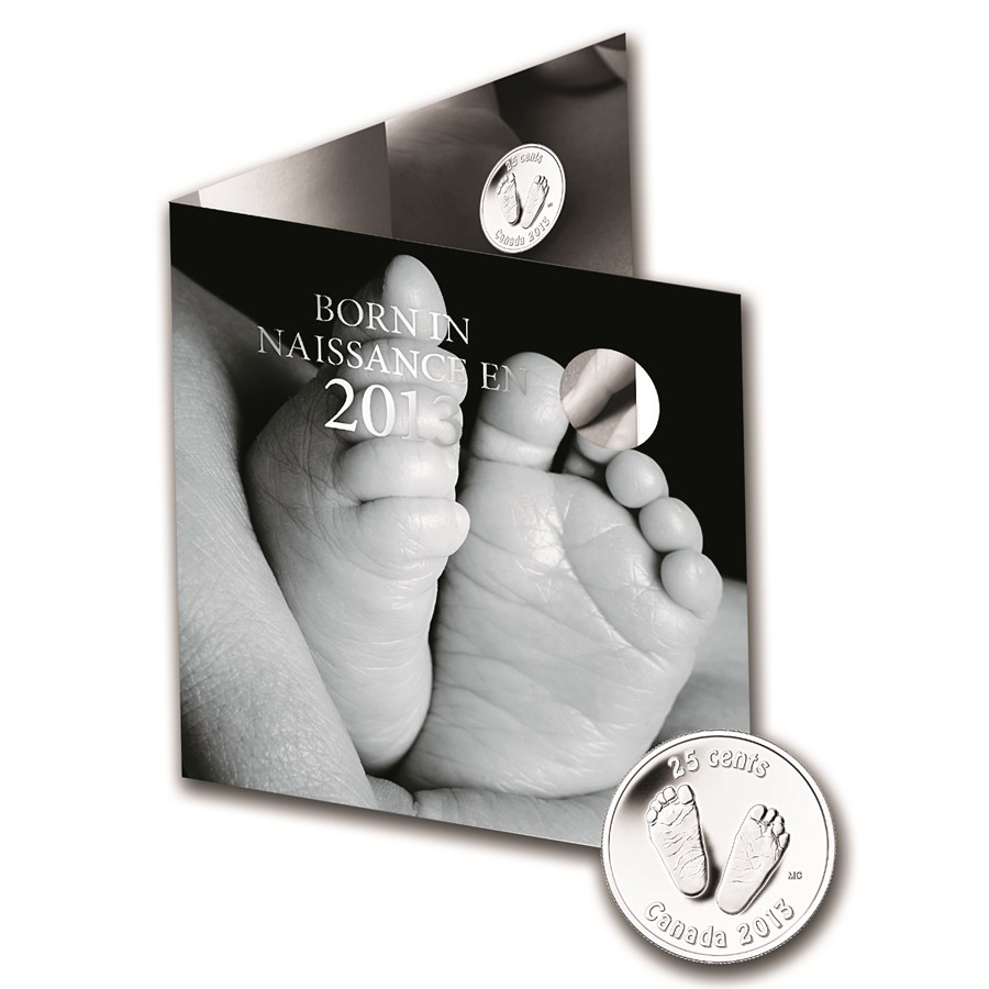 Buy 2013 5-Coin Newborn Baby Gift Set (w/Footprint Quarter & Card) | APMEX