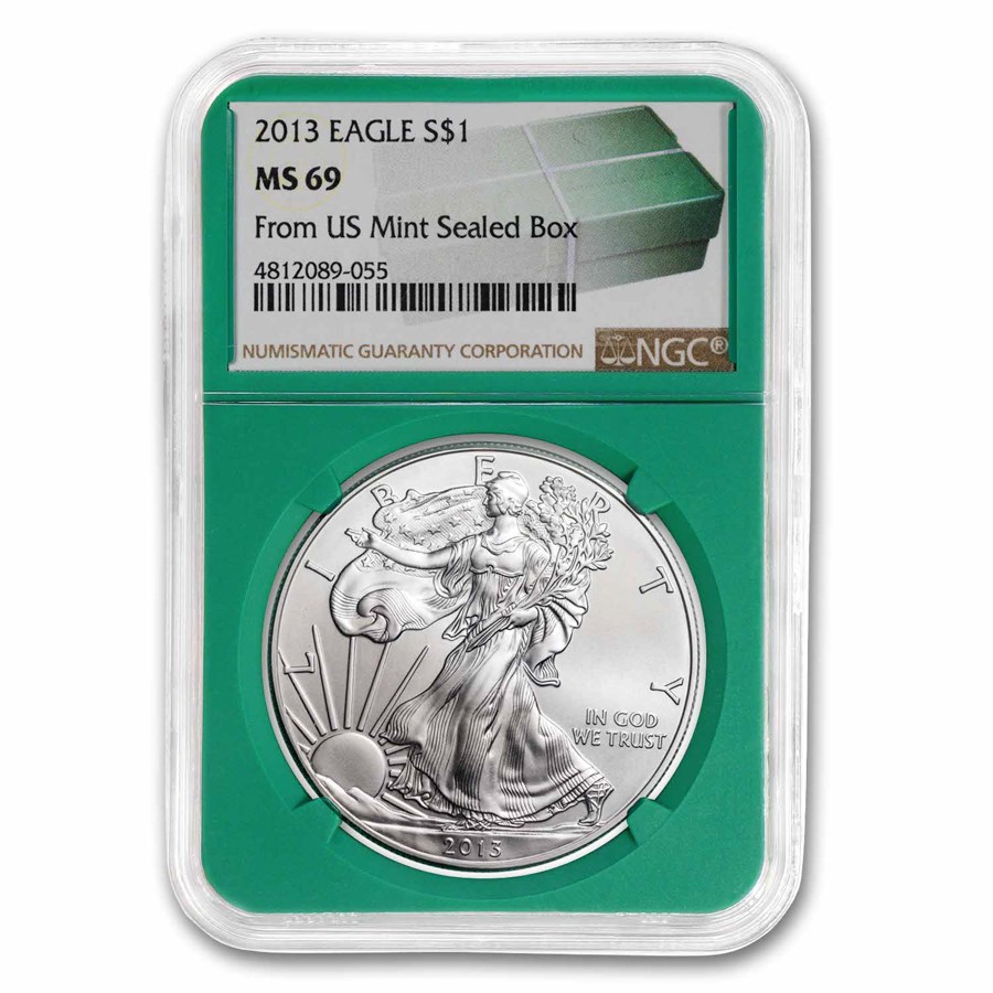 Buy 2013 American Silver Eagle MS-69 NGC (Green Holder) | APMEX