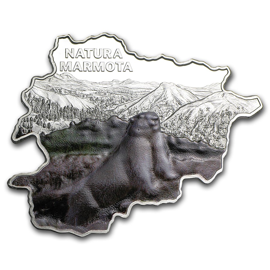 Buy 2013 Andorra Proof Silver Nature Treasure Map Shape Marmot | APMEX