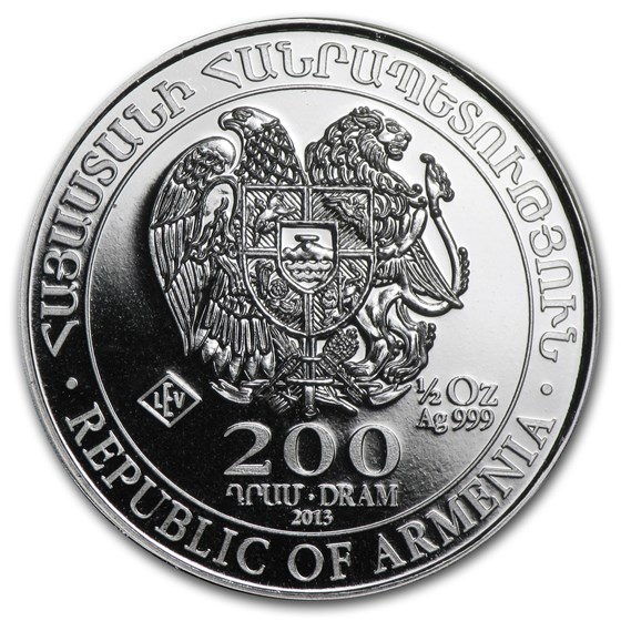Buy 2013 Armenia 1/2 oz Silver 200 Drams Noah’s Ark | APMEX