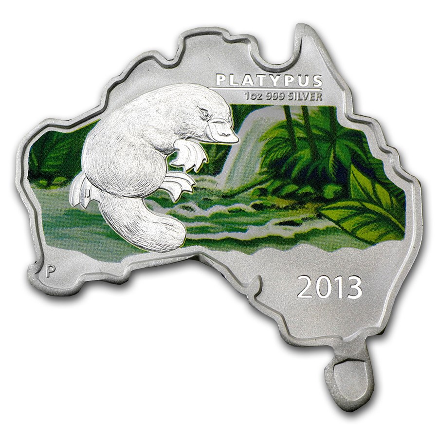 Buy 2013 Australia 1 oz Silver Platypus (Map Shape) | APMEX