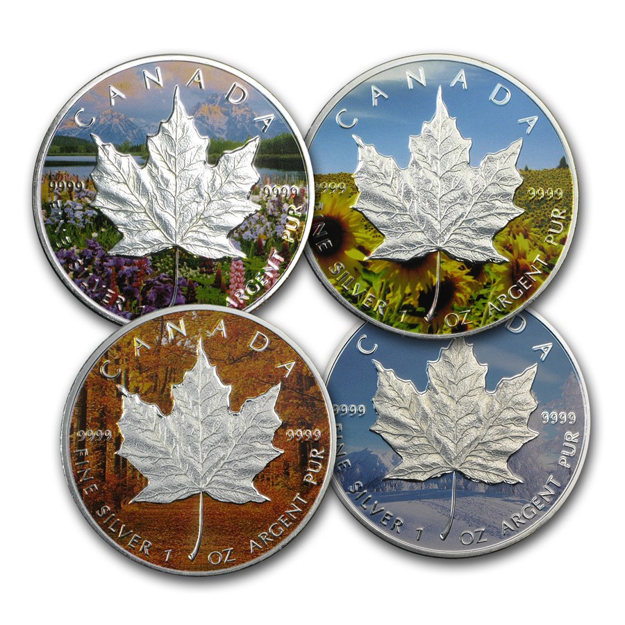 Buy 4-Coin 2013 Canadian Silver Maple Leaf Set (Four Seasons) | APMEX