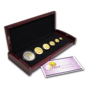 Buy 2013 China 6-Coin Gold Panda & Lunar Premium Snake Set BU | APMEX