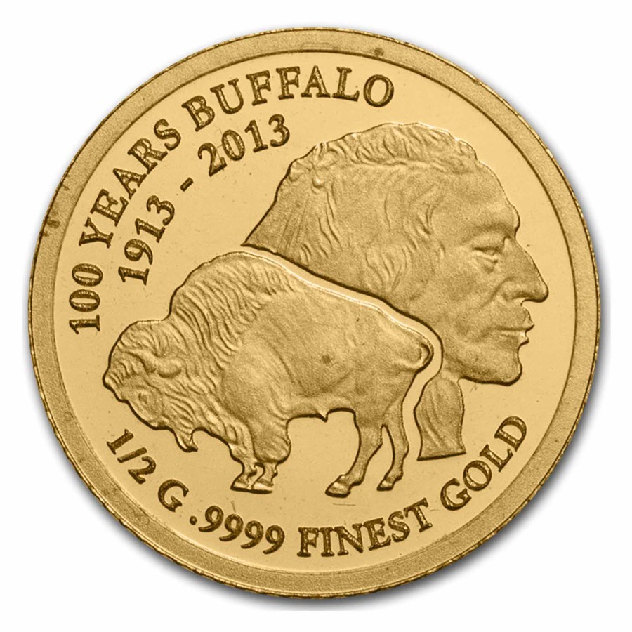 Buy 2013 Cook Islands 1/2 gram Gold 100th Year Anniversary Buffalo | APMEX