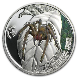 Buy 2013 Cook Islands Silver $2 Venomous Spiders Brazilian Wandering ...