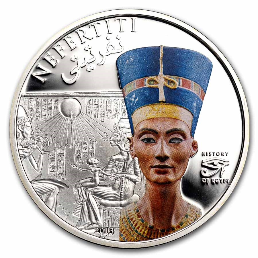 2013 Cook Islands Silver Proof History of Egypt Nefertiti-No CoA
