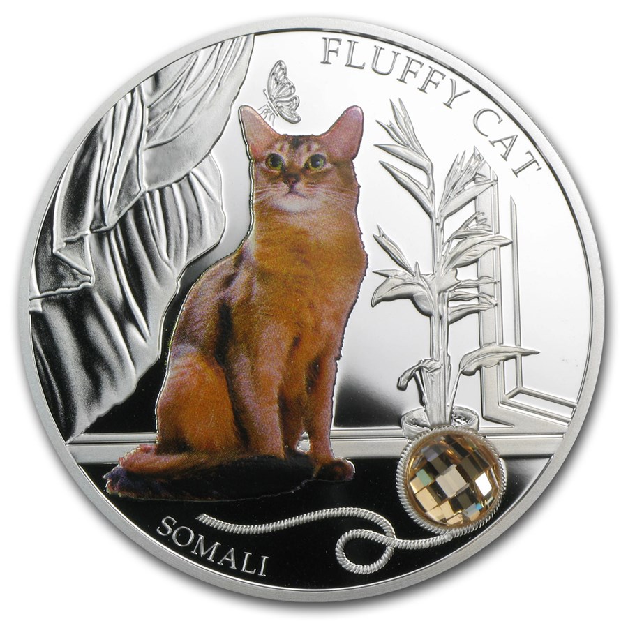 Buy 2013 Fiji Silver Dogs & Cats Series Fluffy Cat Somali | APMEX