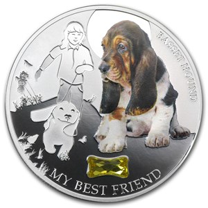 Buy 2013 Fiji Silver Dogs & Cats Series My Best Friend Basset Hound | APMEX