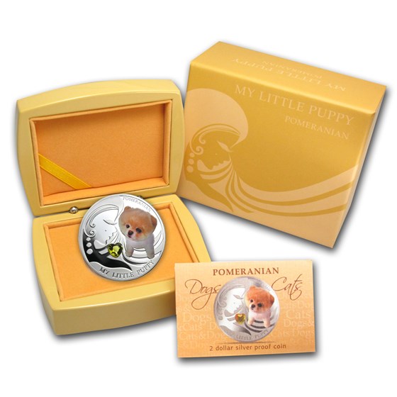 Buy 2013 Fiji Silver Dogs & Cats Series My Little Puppy Pomeranian | APMEX