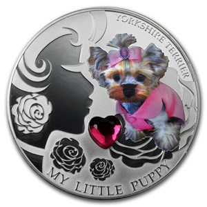 Buy 2013 Fiji Silver Dogs & Cats Series My Little Puppy Yorkshire | APMEX