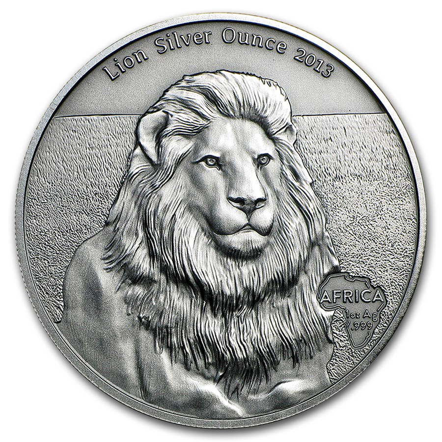 Buy 2013 Gabon 1 oz Silver 1,000 Francs African Lion BU | APMEX