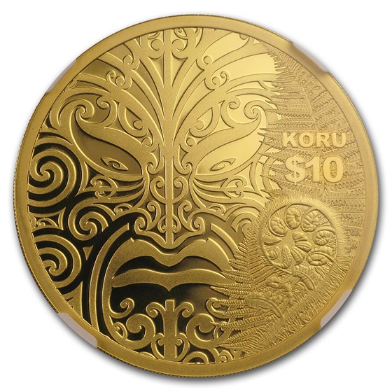 Buy 2013 New Zealand 1 oz Proof Gold $10 Maori Art Koru PF-70 NGC | APMEX