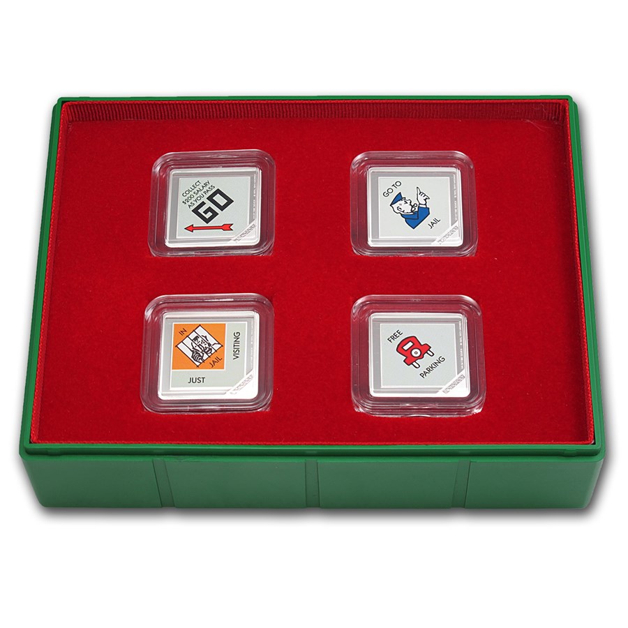 Buy 2013 Niue 4-Coin 1/4 oz Silver $1 Monopoly Proof Set | APMEX