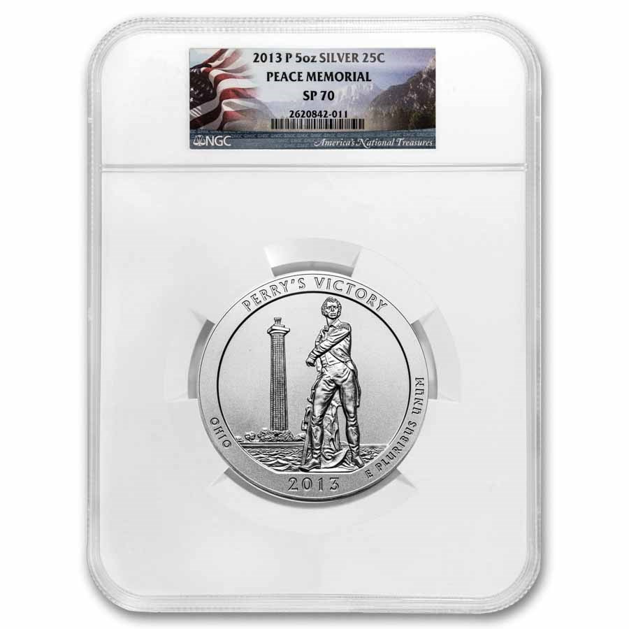 2013-P 5 oz Silver ATB Perry's Victory SP-70 NGC