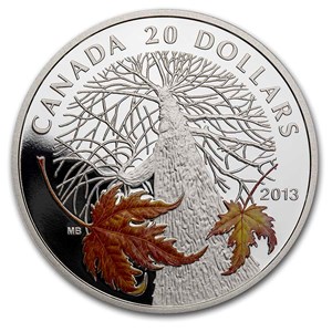 Buy 2013 RCM 1 oz Silver $20 Maple Canopy Autumn (No Box/COA) | APMEX